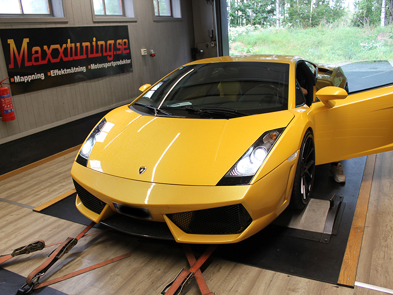 Dynotesting 380WHP Lamborghini Gallardo Orginal ECU - Maxxtuning AB